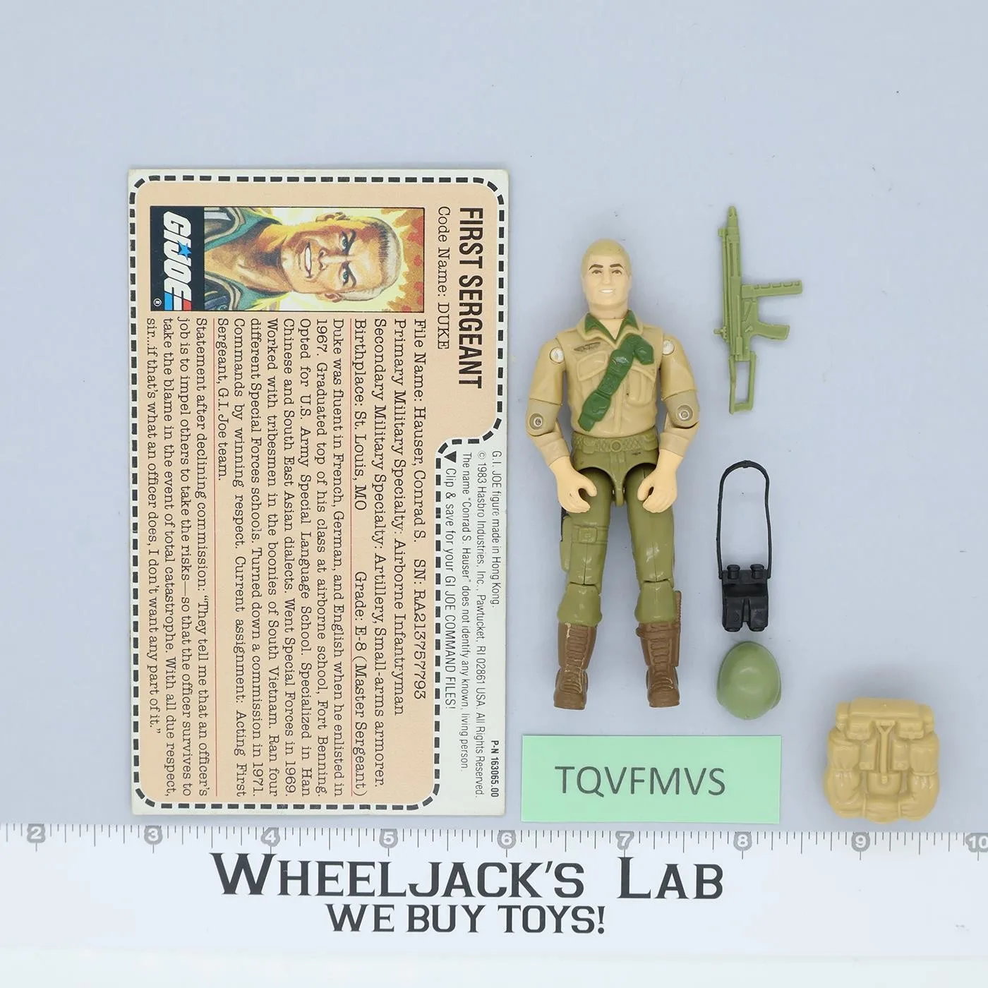 Duke V1 MAIL AWAY 100% Complete G.I. Joe 1983 Hasbro Vintage Action ...