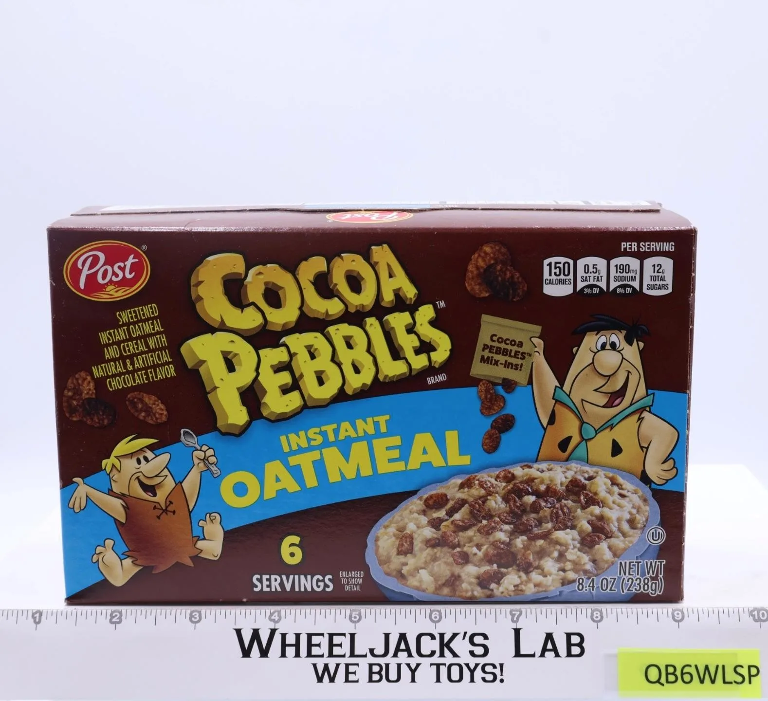 The Flintstones Cocoa Pebbles Instant Oatmeal 2023 Post Hanna-Barbera EMPTY BOX - Wheeljack's Lab