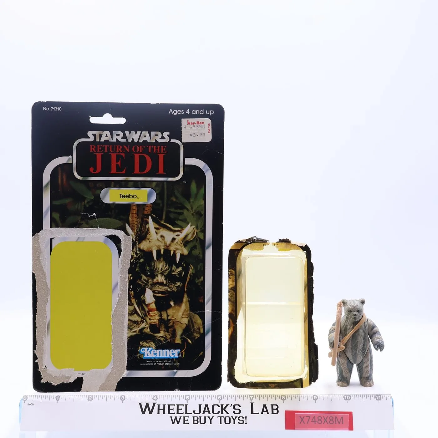 Teebo Ewok 100% Complete 77 Back-A Star Wars ROTJ 1983 Kenner Figure NO ...