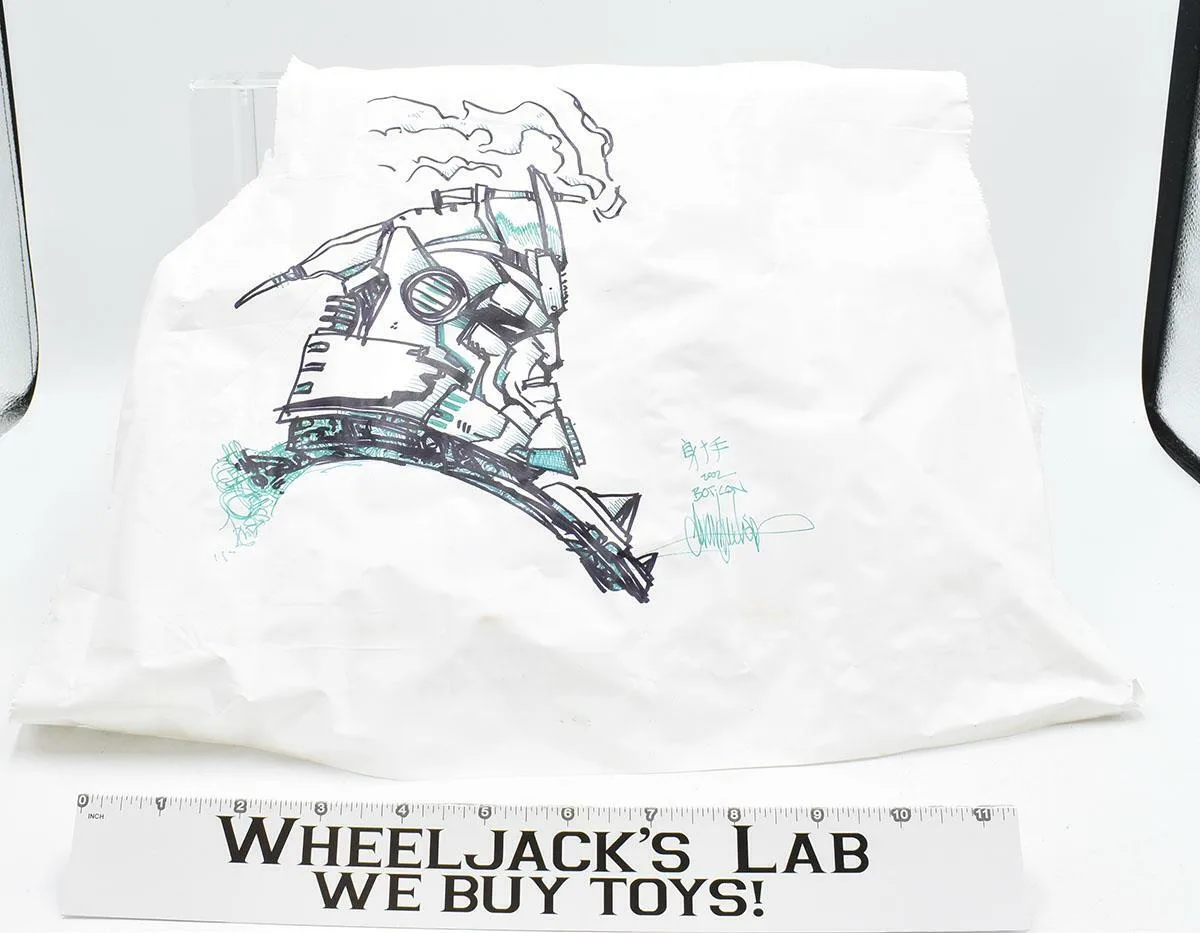 Botcon 2002 Pat Lee Original Megatron Artwork on Tablecloth SIGNED ...