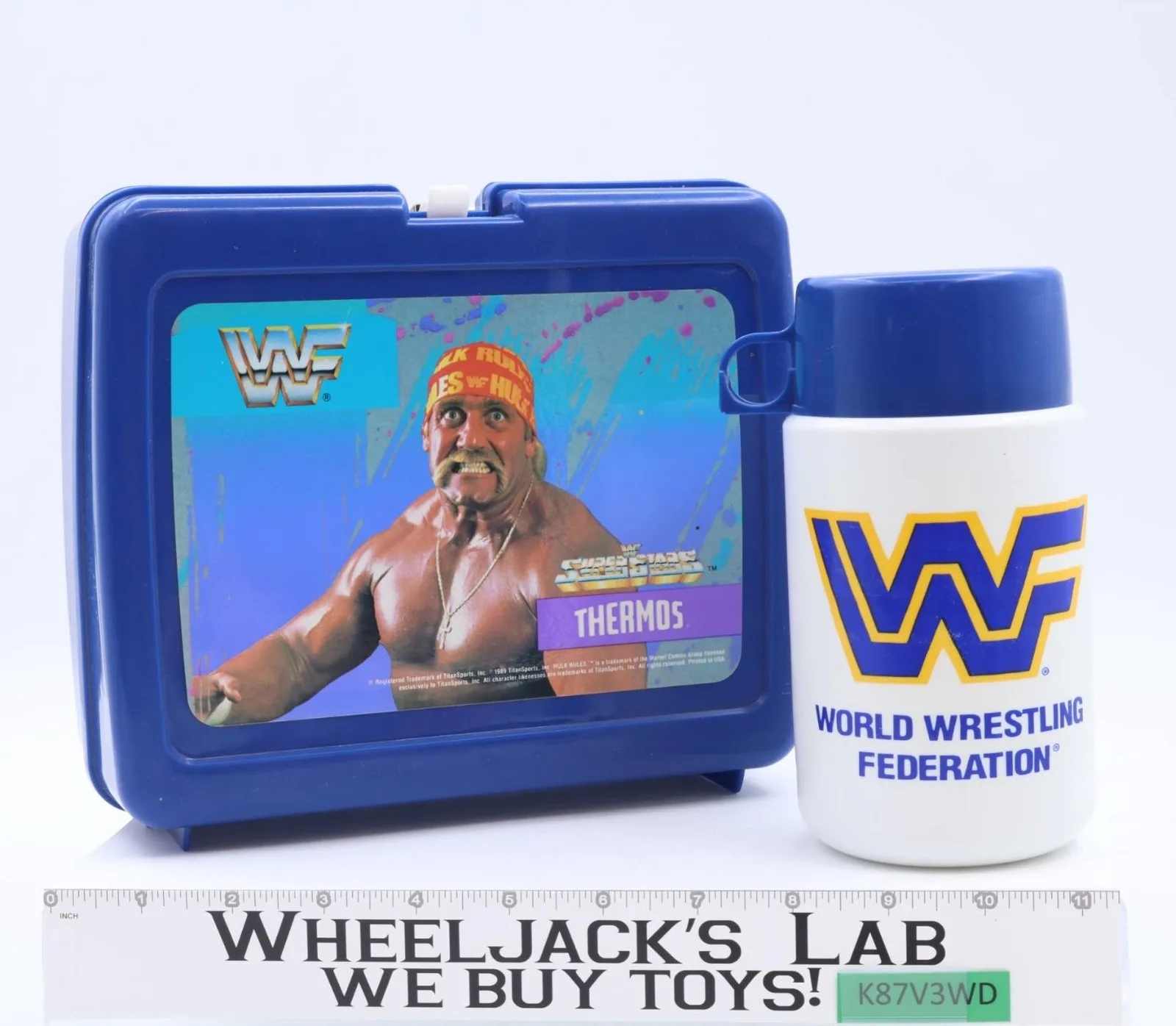 Hulk Hogan Plastic Blue Lunch Box WWF Superstars 1989 Titan Sports ...