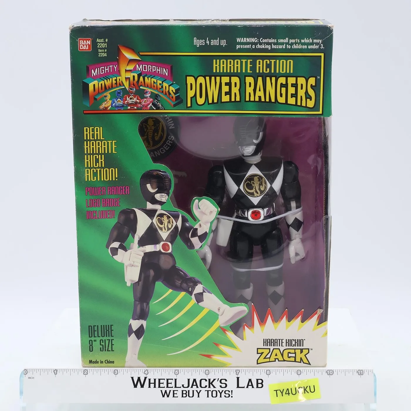Karate Action Black Ranger Mighty Morphin Power Rangers 1994 Bandai NEW ...