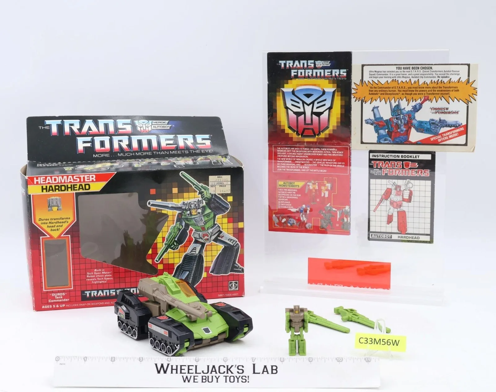 Hardhead NICE FIGURE 100% Complete W BOX 1987 Vintage Hasbro G1 ...