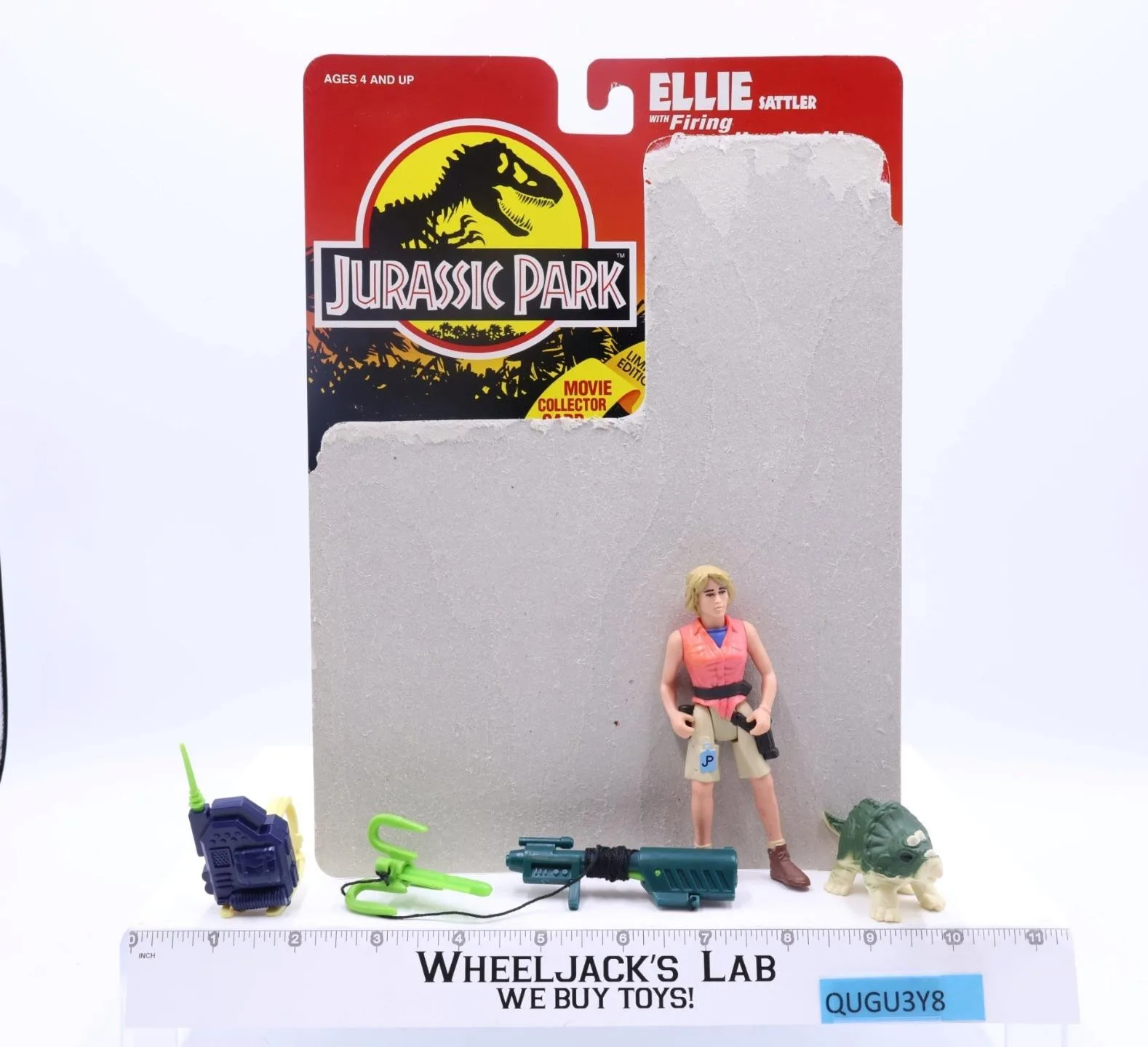 Ellie Sattler W/Firing Grappling Hook Complete Jurassic Park Kenner W/Cardback - Wheeljack's Lab