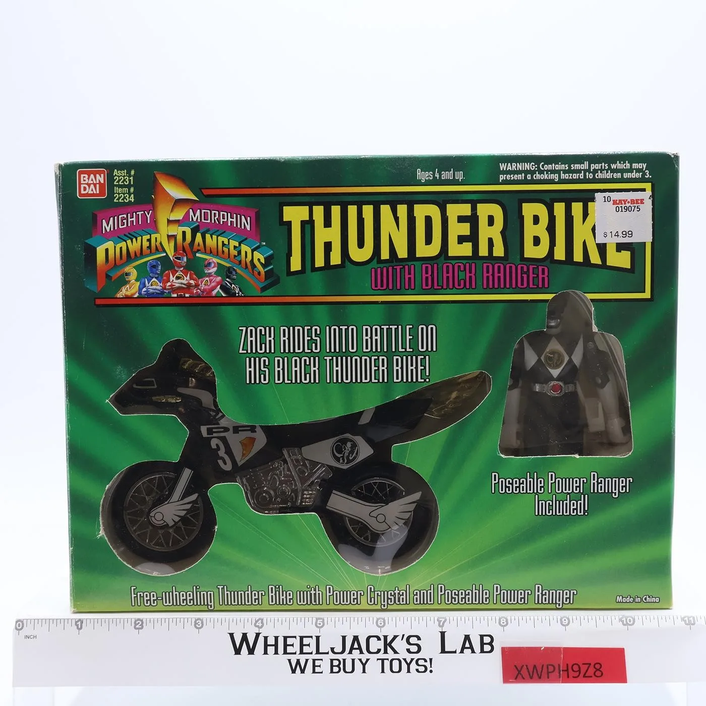 Thunder Bike W/ Black Ranger Complete MMPR Power Rangers 1994 Bandai ...