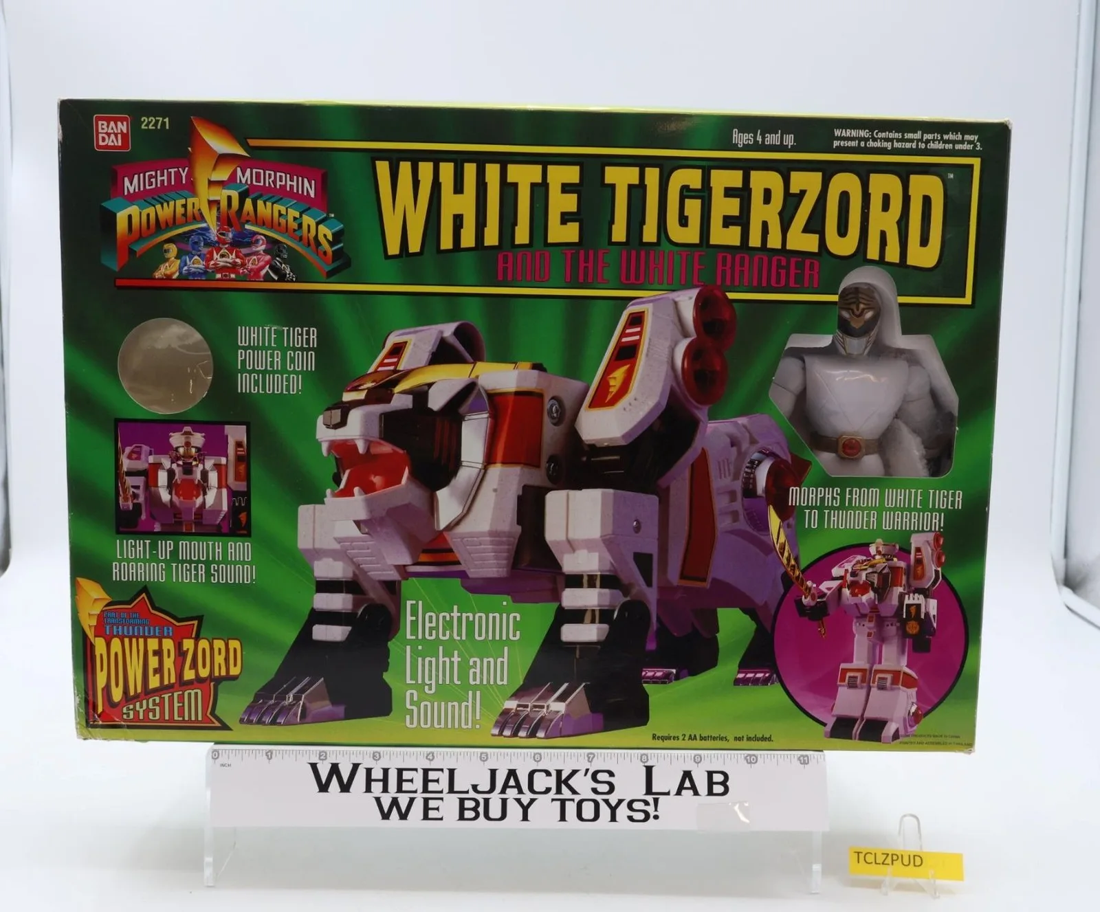 White Tigerzord + White Ranger Power Rangers 1994 Bandai Action Figure ...
