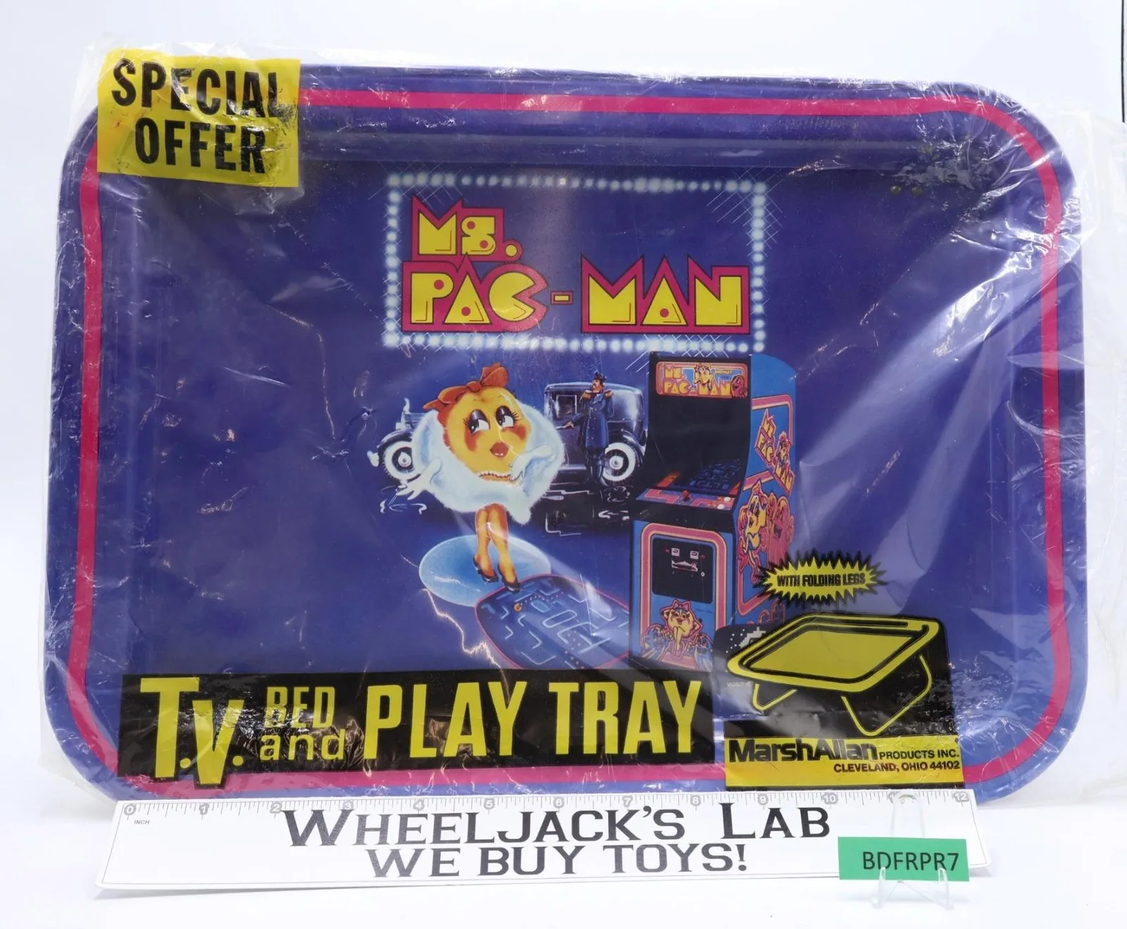 Metal TV Bed and Play Tray Lap Dinner Tray Ms. Pac-Man MarshAllen NEW ...