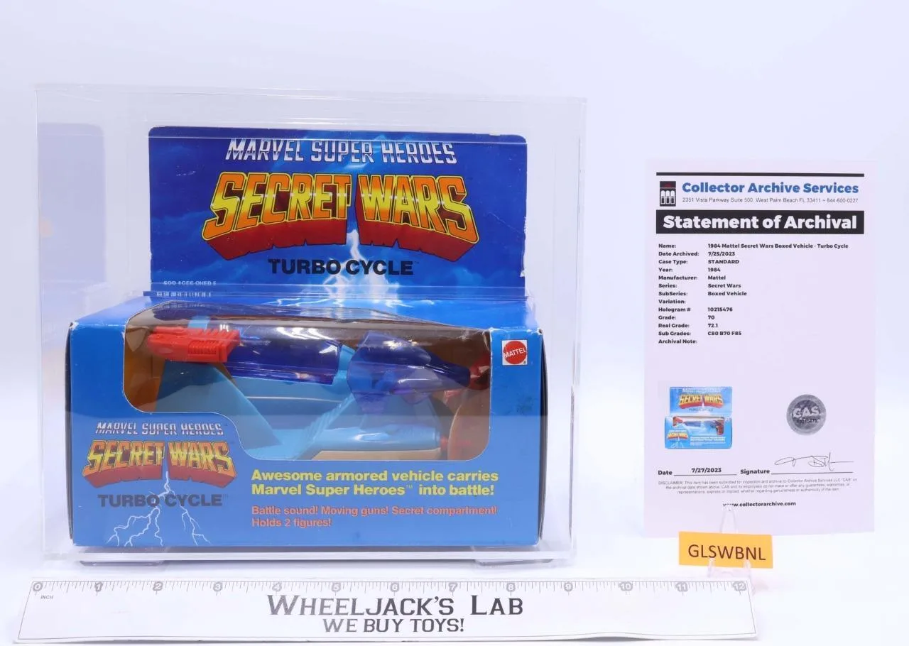 Blue Turbo Cycle Marvel Comics CAS GRADED 70 Secret Wars 1983 Mattel ...
