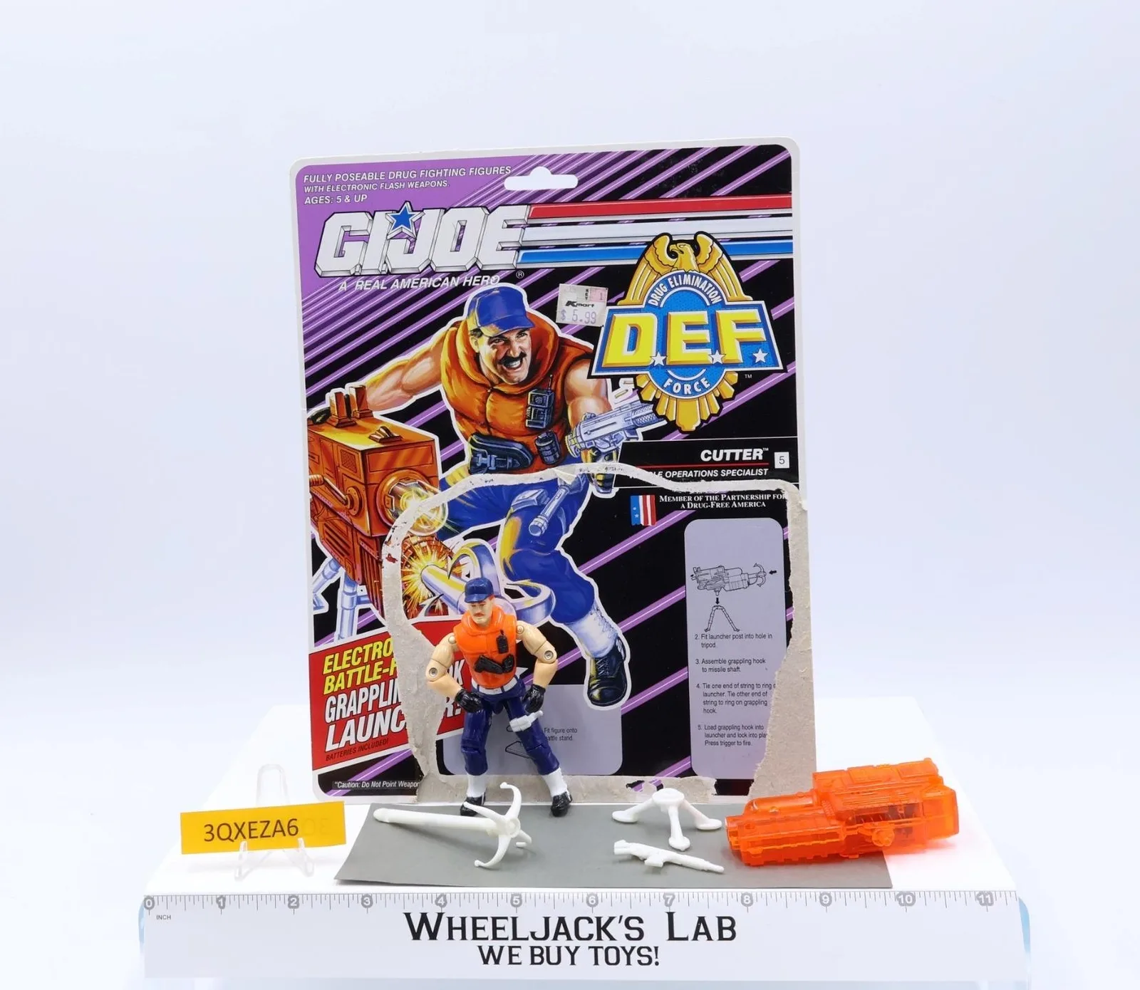 Cutter 100% Complete W/ Card G.I. Joe 1992 Hasbro Vintage Action Figure ...