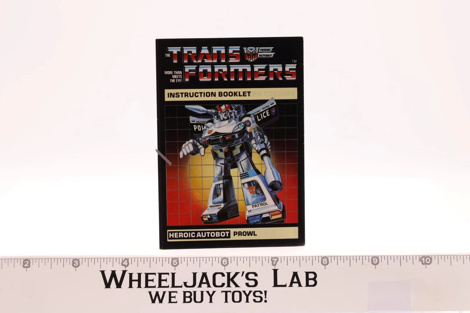 Prowl Action Figure Instruction Manual Booklet 1984 G1 Transformers - Wheeljack's Lab