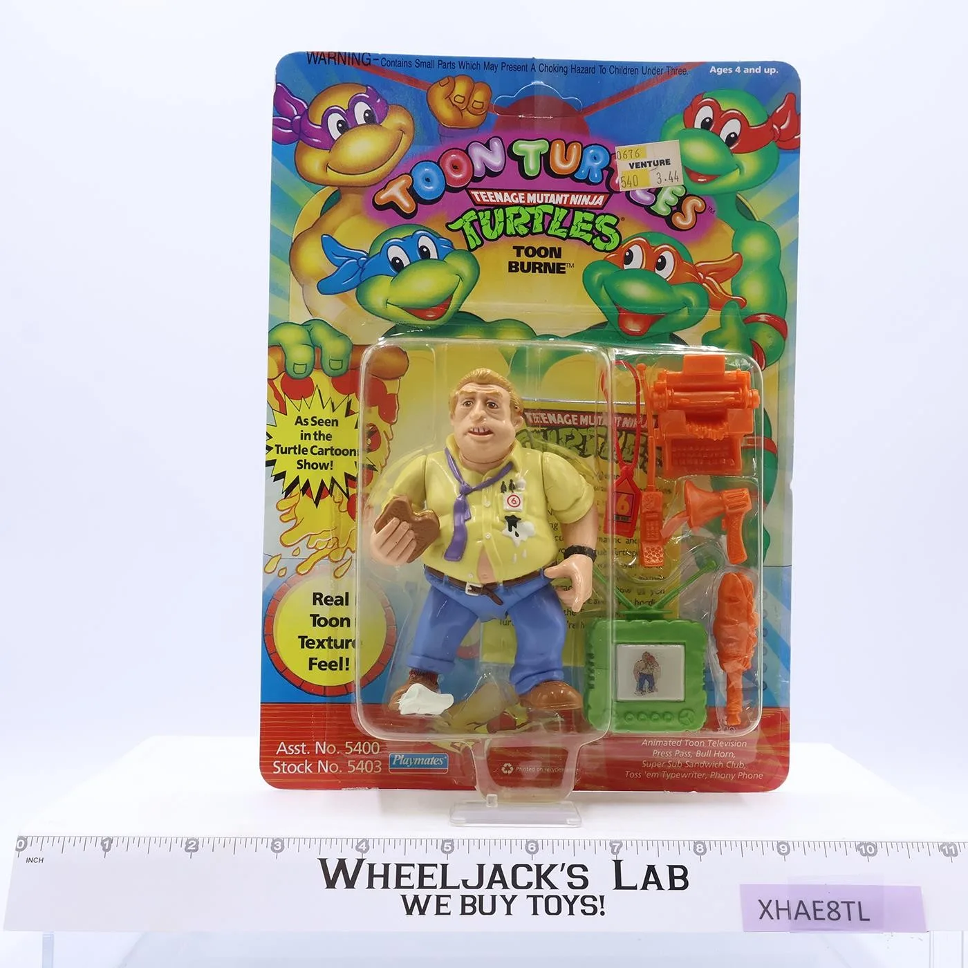 Toon Burne Teenage Mutant Ninja Turtles TMNT 1992 Playmates NEW MOSC ...