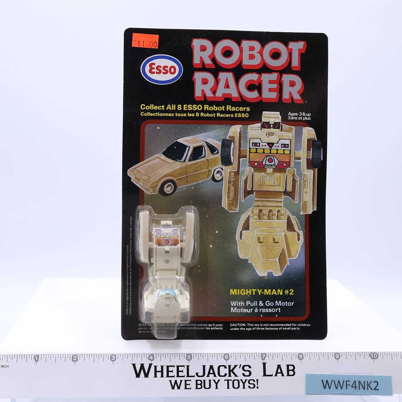 Mighty-Man #2 Gobot KO Robot Racer 1980s Esso Action Figure NEW SEALED - Wheeljack's Lab