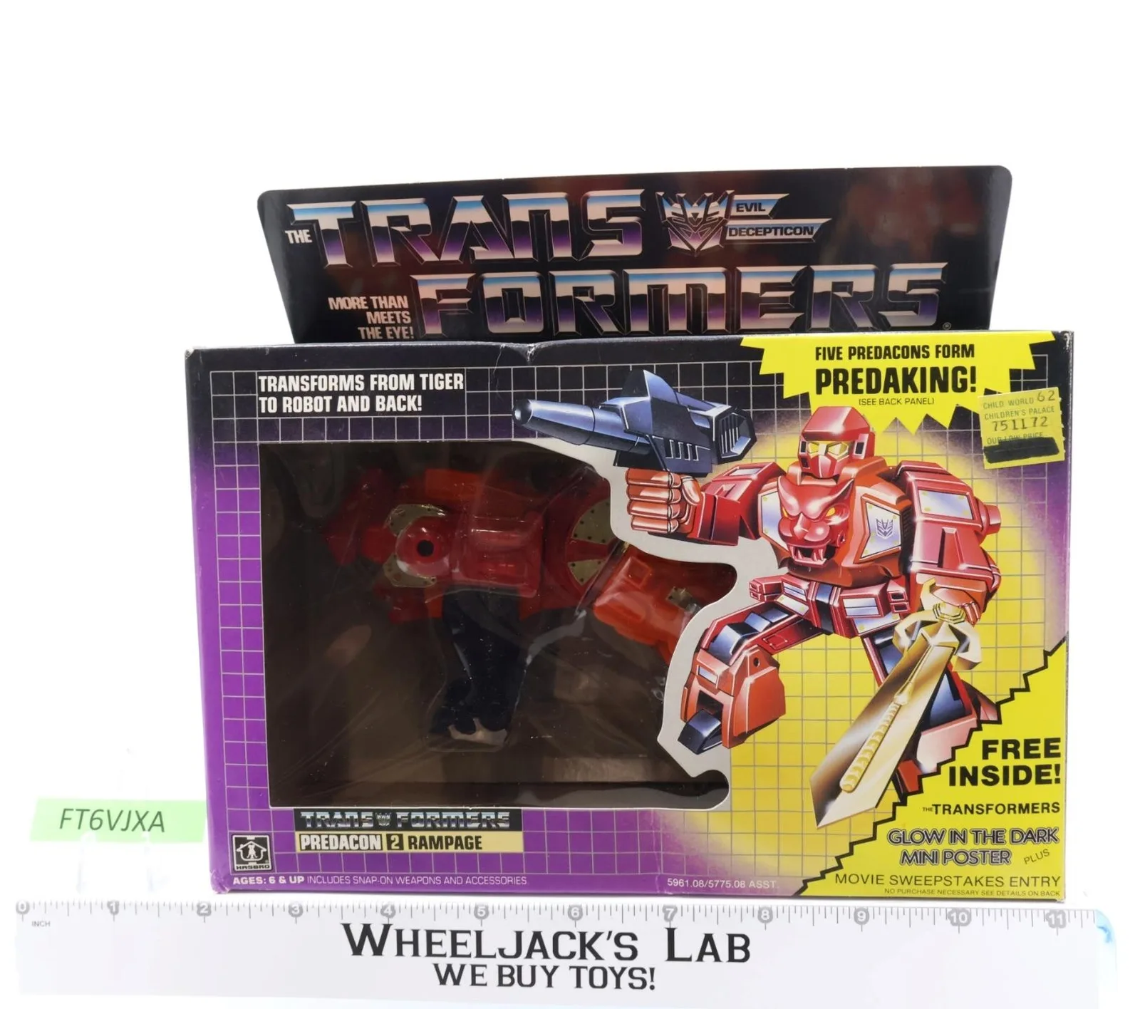 Rampage w/ Box & Insert 100% Complete 1986 Vintage G1 Transformers ...