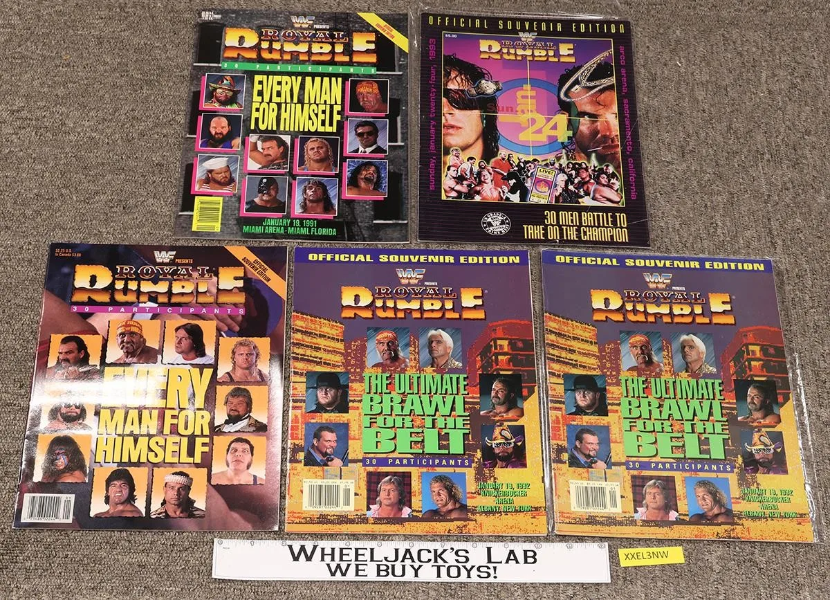 5 WWF Royal Rumble 30 Participants Souvenir Program Magazine 1990 1991 ...