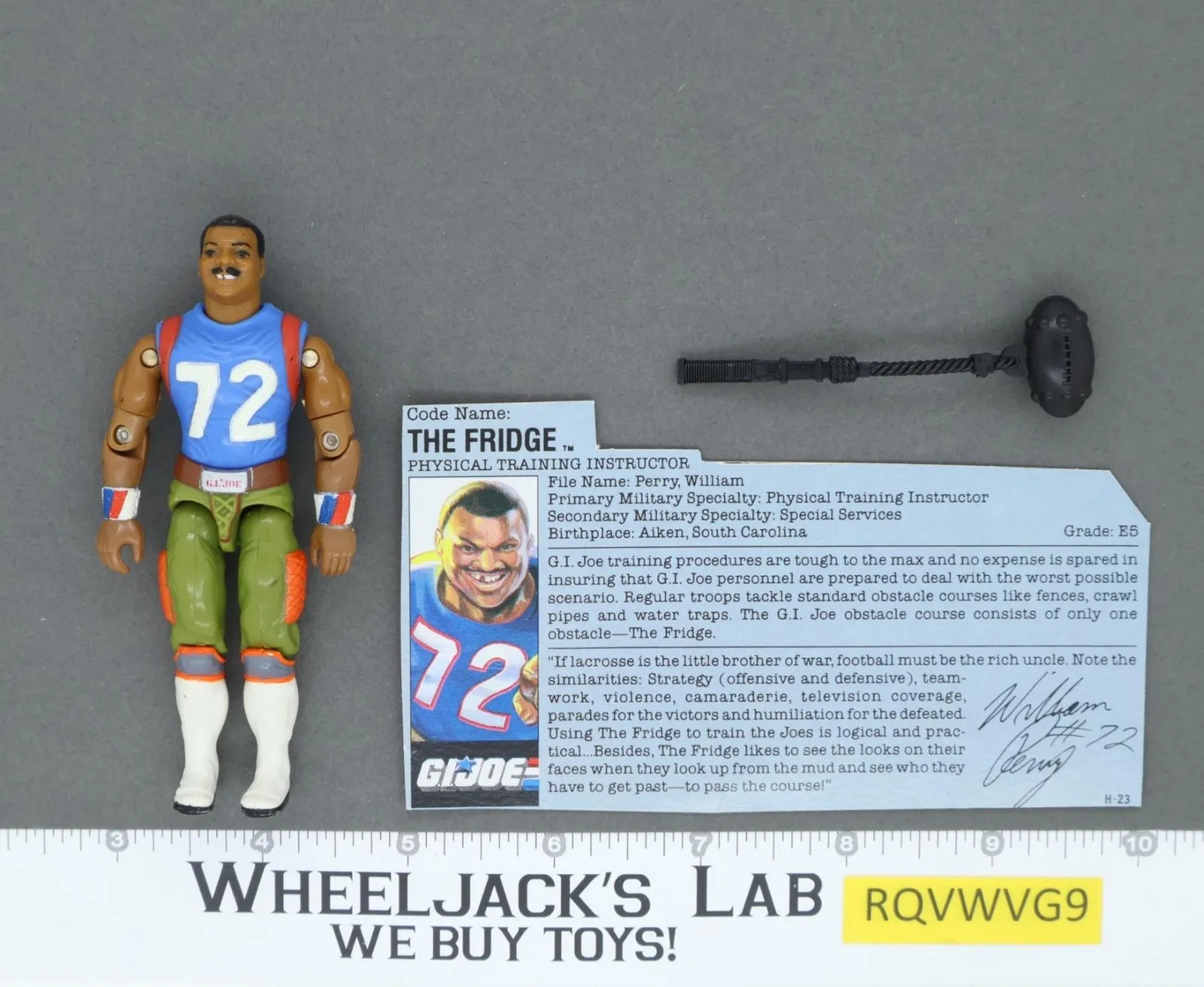 The Fridge V1 100% Complete RED CARD BACK G.I. Joe 1986 Hasbro Vintage ...