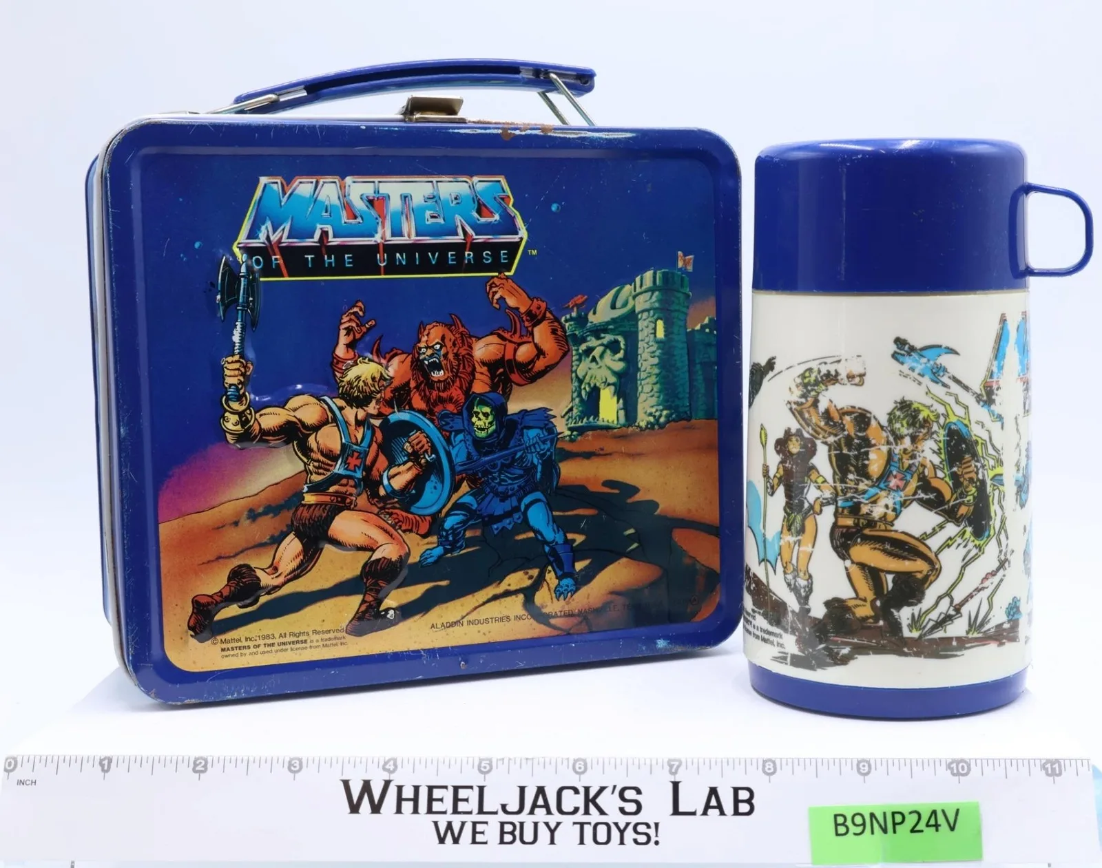 MOTU Masters of the Universe Metal Lunch Box w/ Thermos Mug 1983 Mattel ...